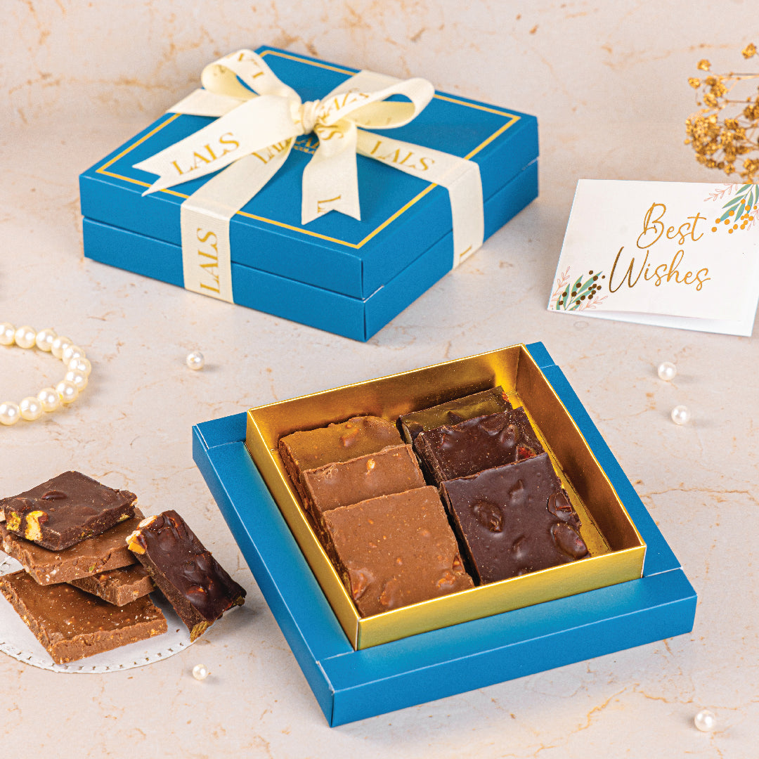 Classic Teal Box with Chocolate Bark – Lals - Chocolate and Gifting ...